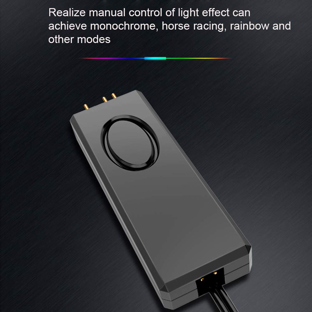 Ranjaner ARGB Power Supply Controller Plastic LED Lighting SATA Pin RGB Controller for 3-pin 5V ARGB Splitter Cable