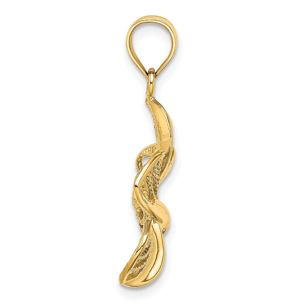 Solid 14k Yellow Gold and Beaded Plumeria Flower Charm Pendant - 25mm x 19mm