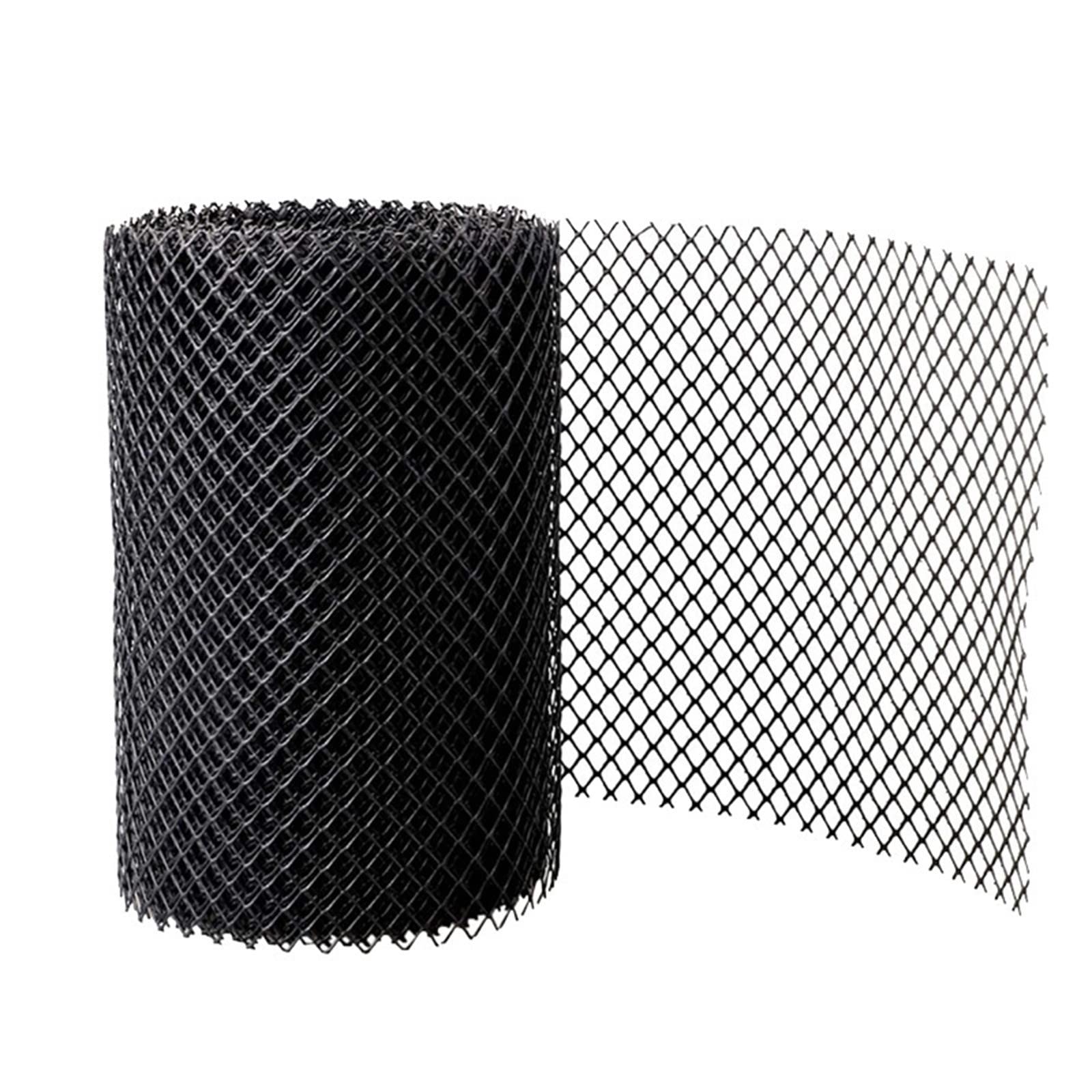 Plastic Gutter Guard Mesh Protector, 6” x 20 Ft Roofing Gutters Screen Roll with 5 Clip Fixing Hooks, Leaf Protection Cover Netting to Stop Gutter Drain Downspout Clogging from Leaves or Debris