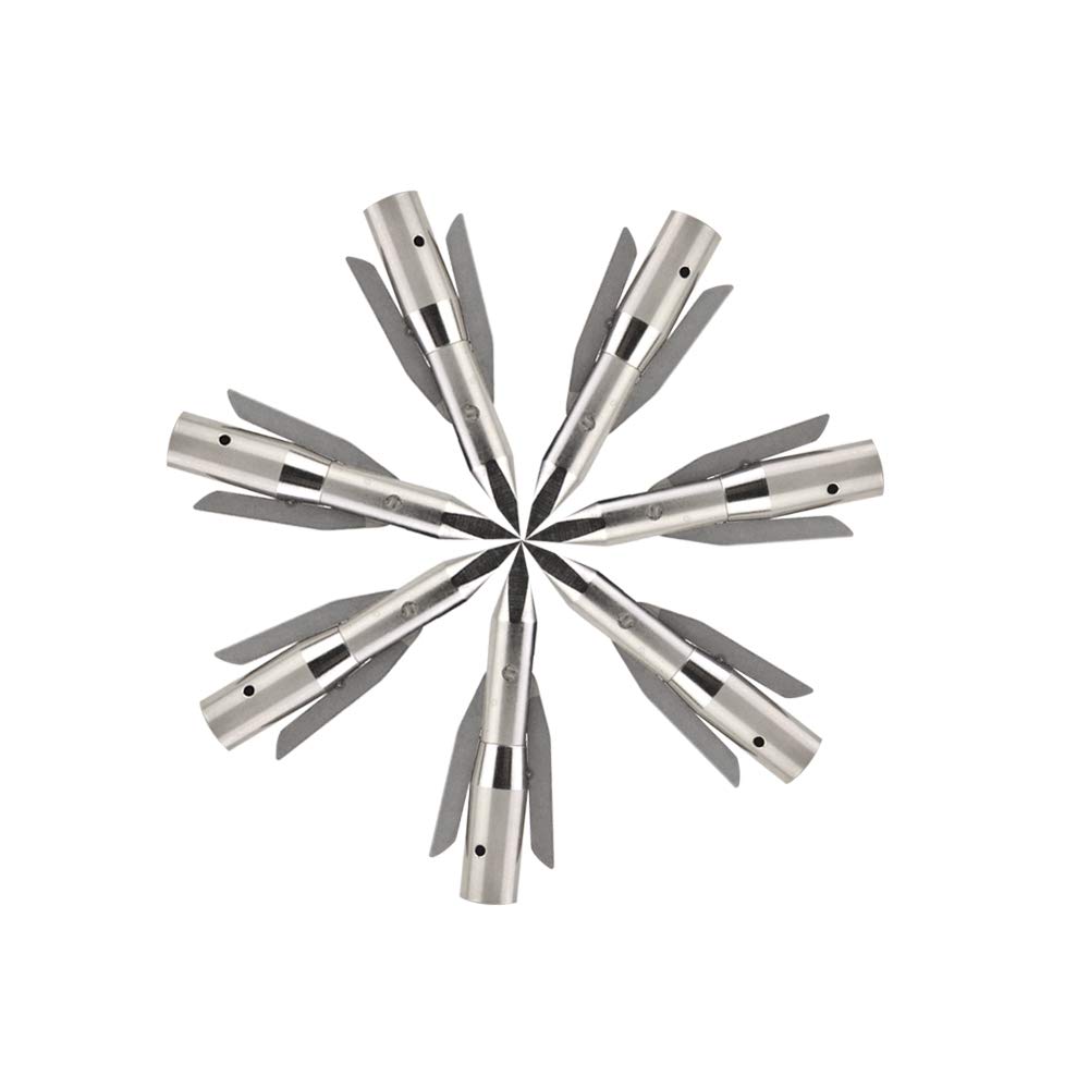 SHARROW 6/12 Pcs Archery Bowfishing Broadheads Stainless Steel Arrowhead Arrow Point Hunting Broadheads 288 Grain 2 Blades Screw in Arrow Tips (6 pcs)