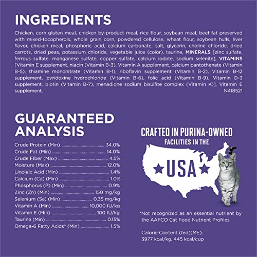 Purina ONE Natural Cat Food for Hairball Control, +PLUS Hairball Formula - 22 lb. Bag