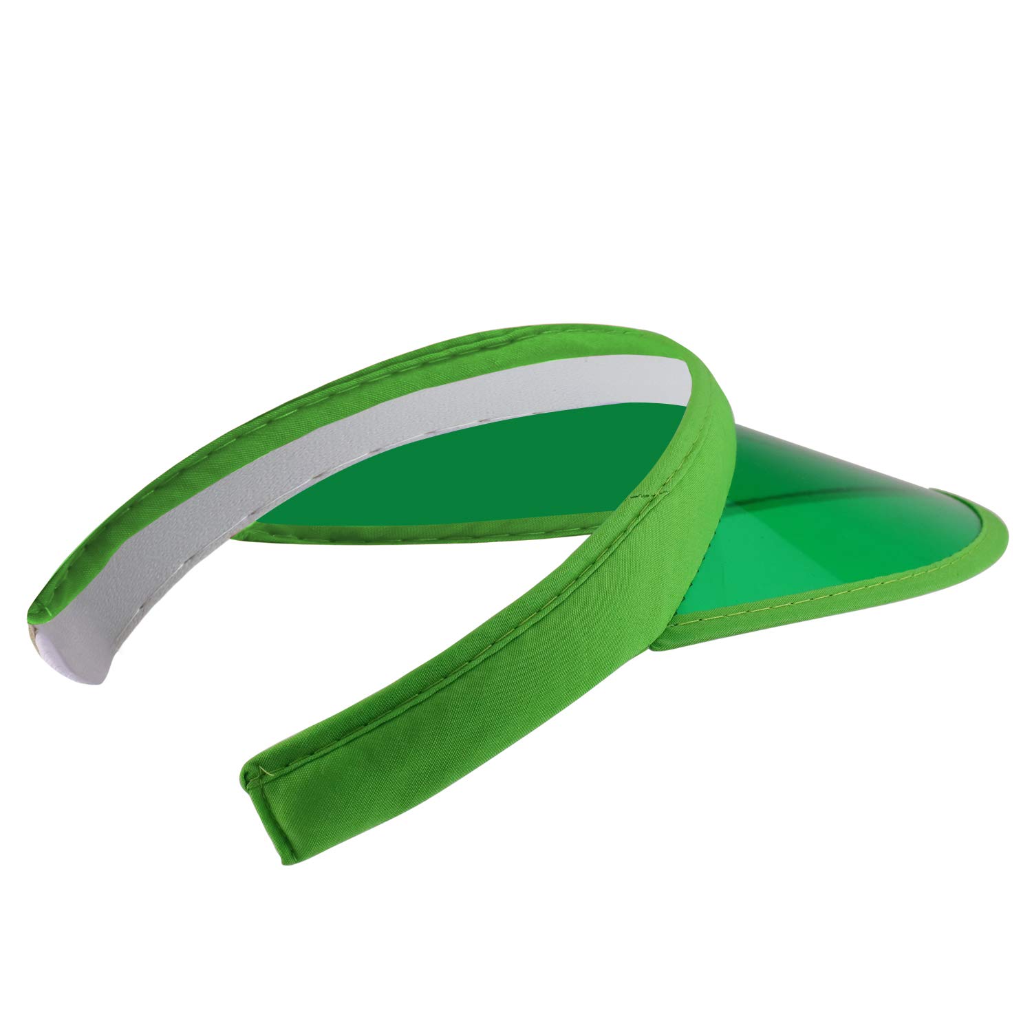 Trendy Apparel Shop UV Protection Transparent Colorful Summer Clip-on Visor - Neon Green