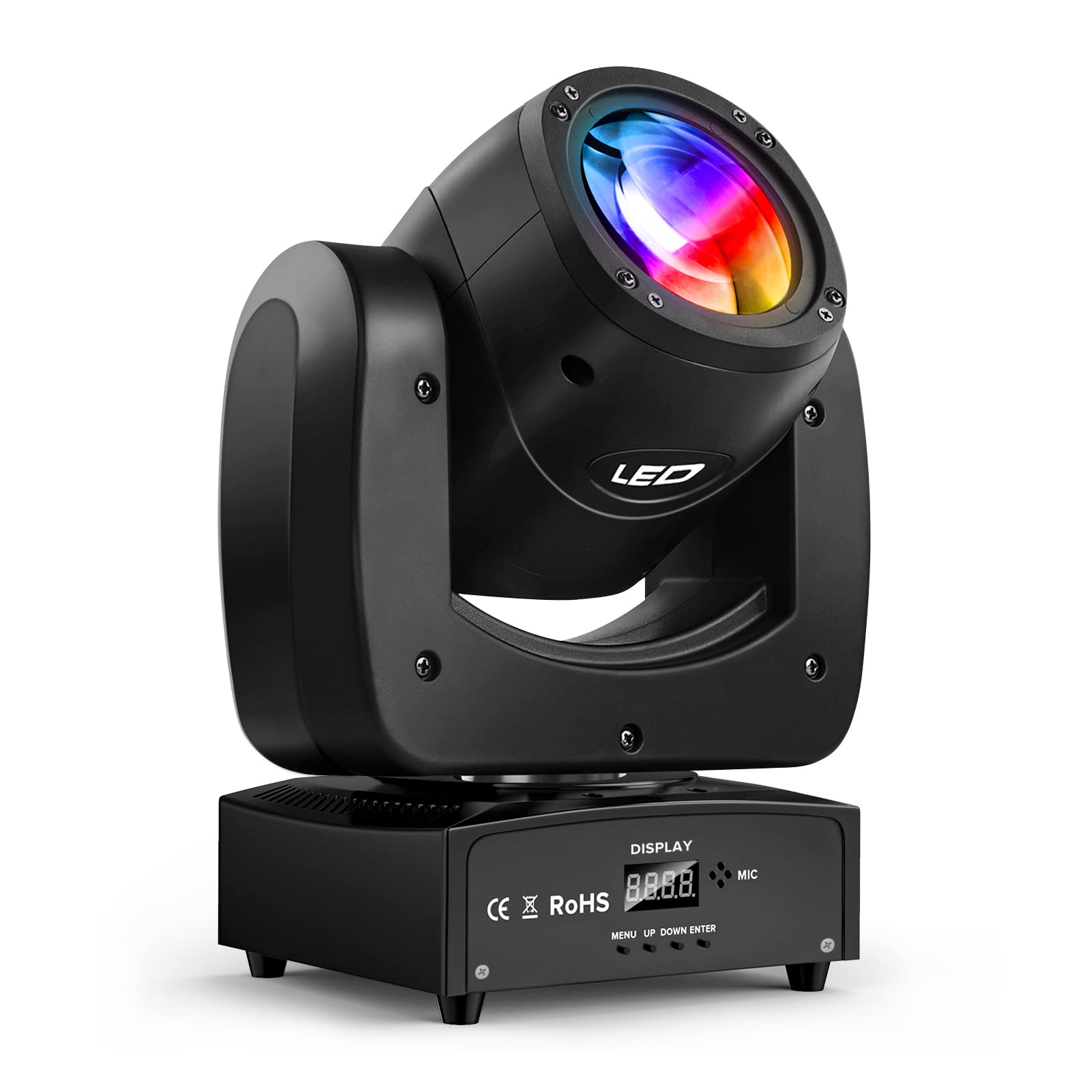 U`King 60W Moving Head Light DJ Lights RGBW LED Spotlight with Sound Activated and DMX Controller for Wedding Parties Church Live Show Disco Bars Stage Lighting