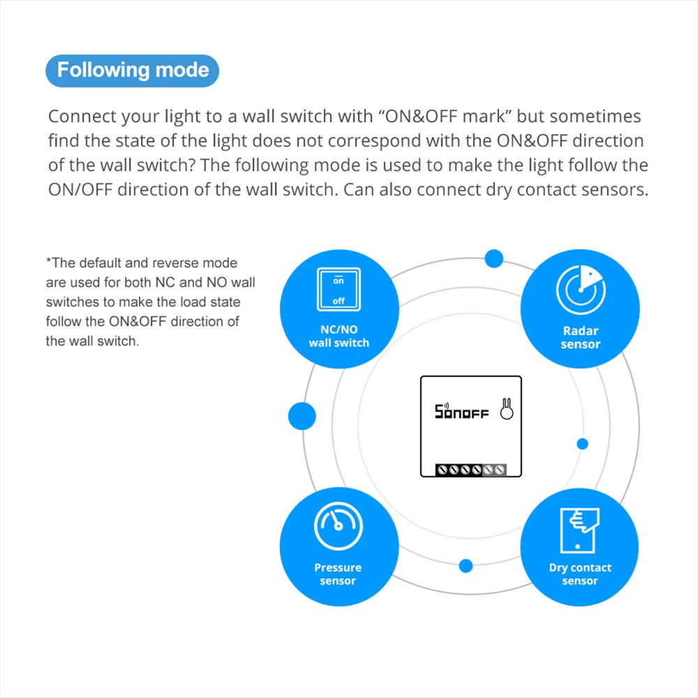 SONOFF Mini R2 10A Smart WiFi Wireless Light Switch, Universal DIY Module for Smart Home Automation Solution, Works with Amazon Alexa & Google Home, No Hub Required 5-pack