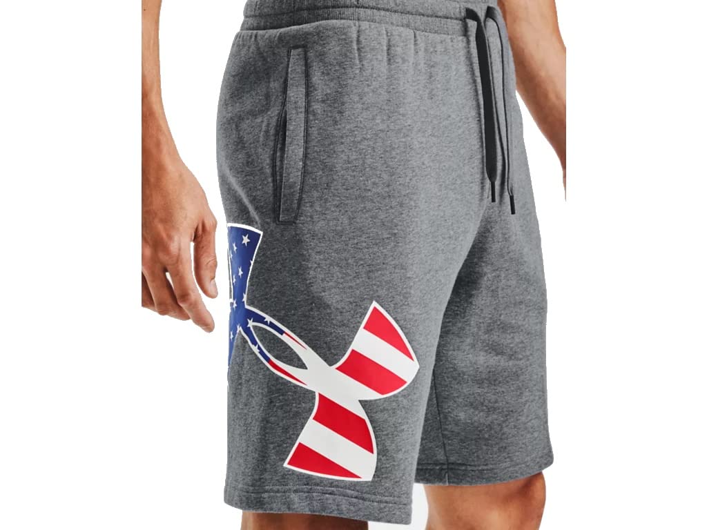 Under Armour Men's UA Freedom Rival Big Flag Logo Shorts - 1360442-012 - Pitch Gray Medium Heather - M