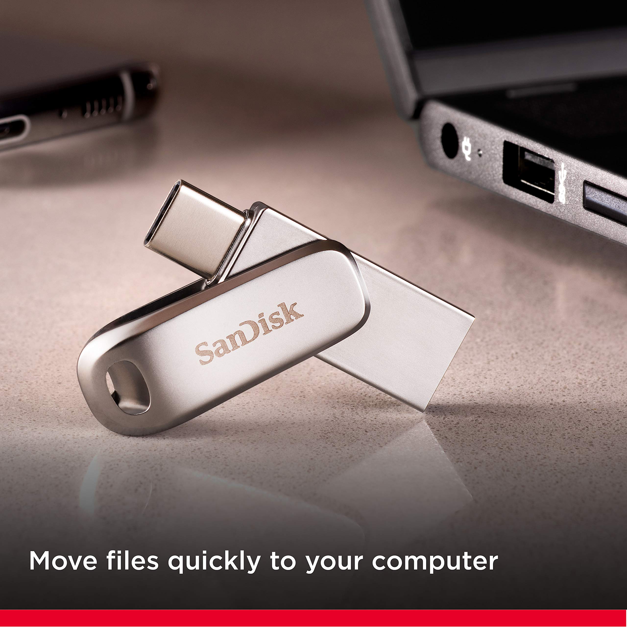 SanDisk 256GB Ultra Dual Drive Luxe USB Type-C - SDDDC4-256G-G46, Black