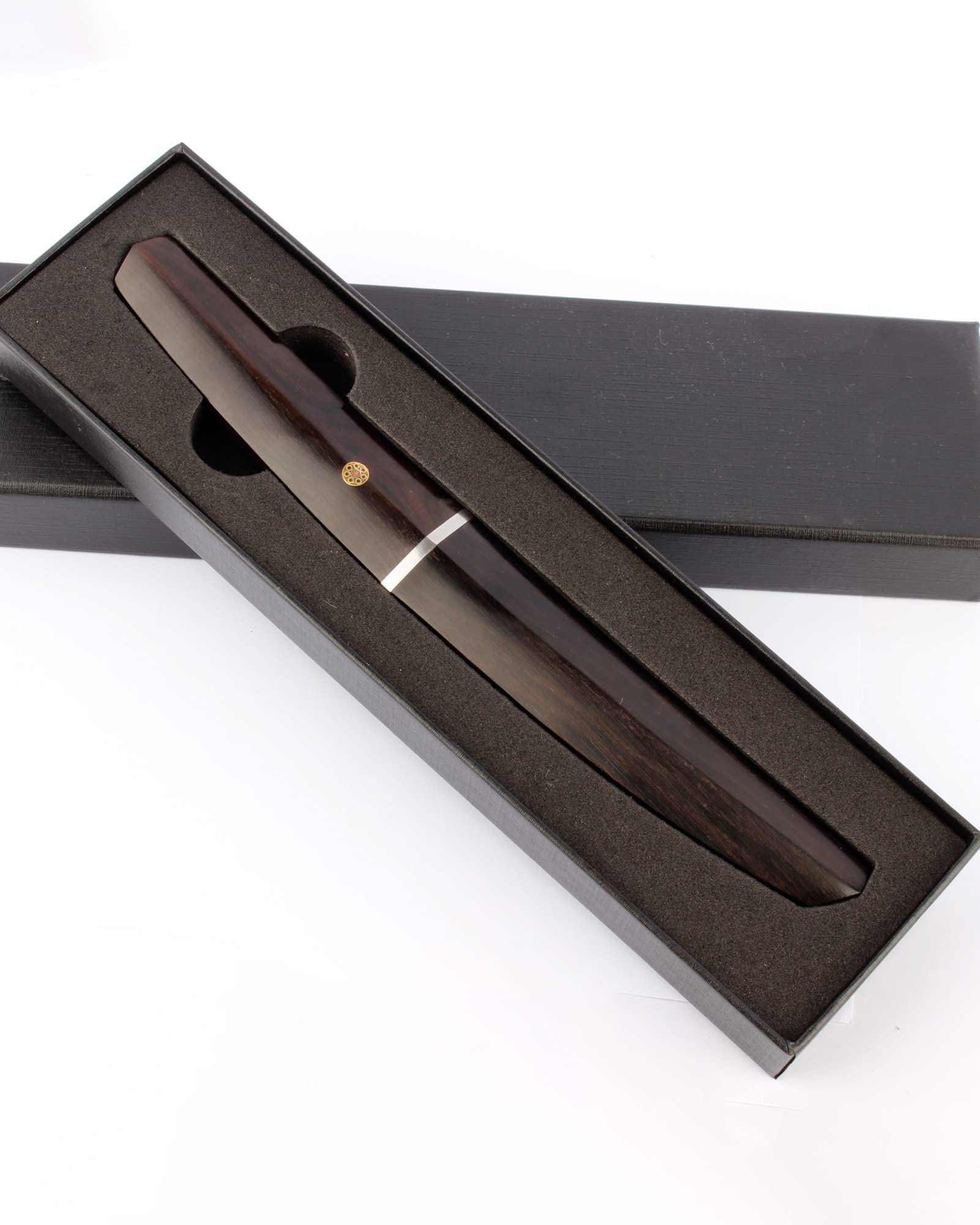 TENCHILON K87 Handmade Samurai Full Tang Classic Japan Katana Knife, Damascus Drop Point Fixed Blade for Outdoor Camping Tactical, Hunting, Survival Slicing Knives with Wooden Sheath