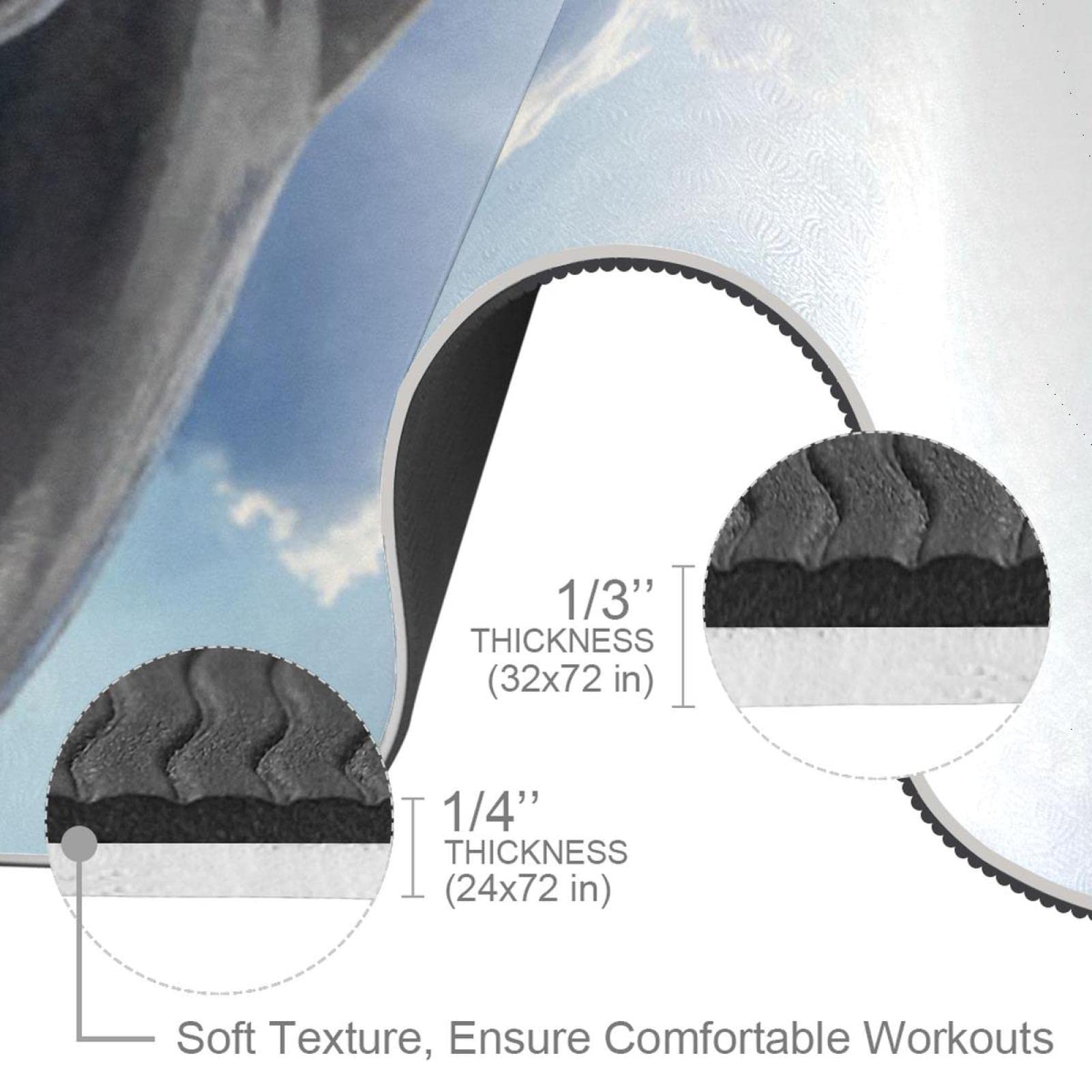 Yoga Mat, Yoga Mats for Home Workout, Workout Mat, Exercise Mats, Pilates Mat, dolphin sea landscape pattern