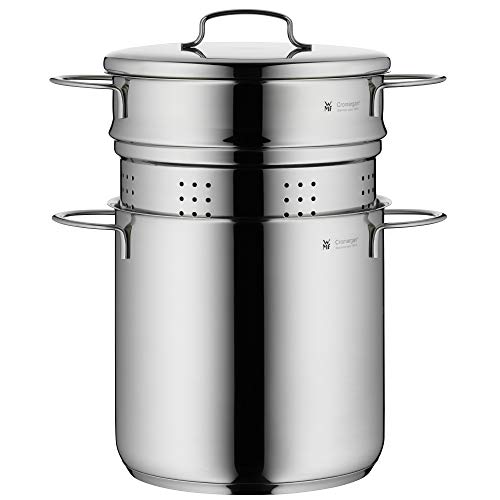 WMF 0718826040 18 cm Mini Pasta Cooker with Lid Insert, 18cm, Silver Colours