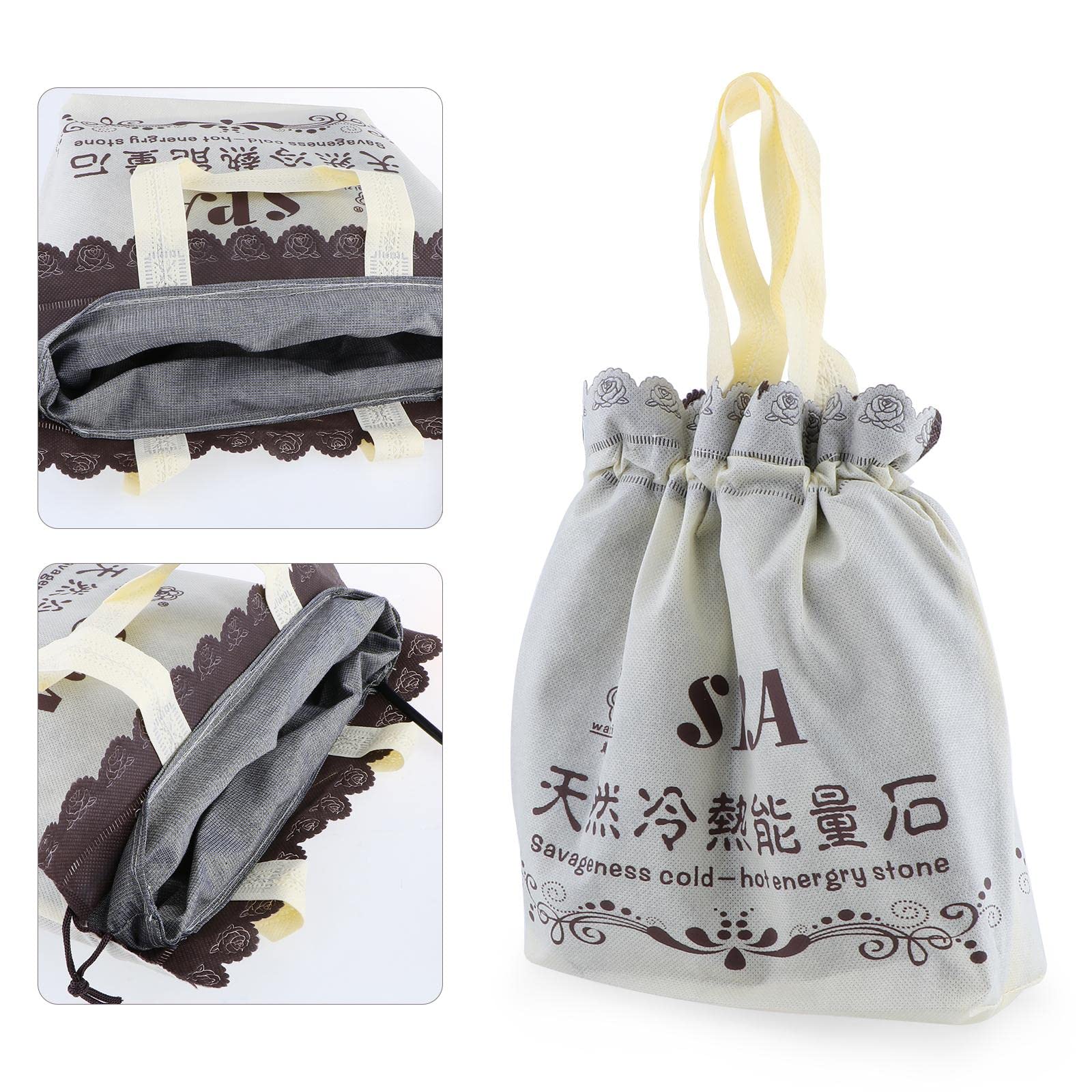 Prettyia Electric Hot Stone Heater, SPA Massage Hot Stone Warmer Heating Bag for Body Relax, Holds 16 Pcs Rock Stone