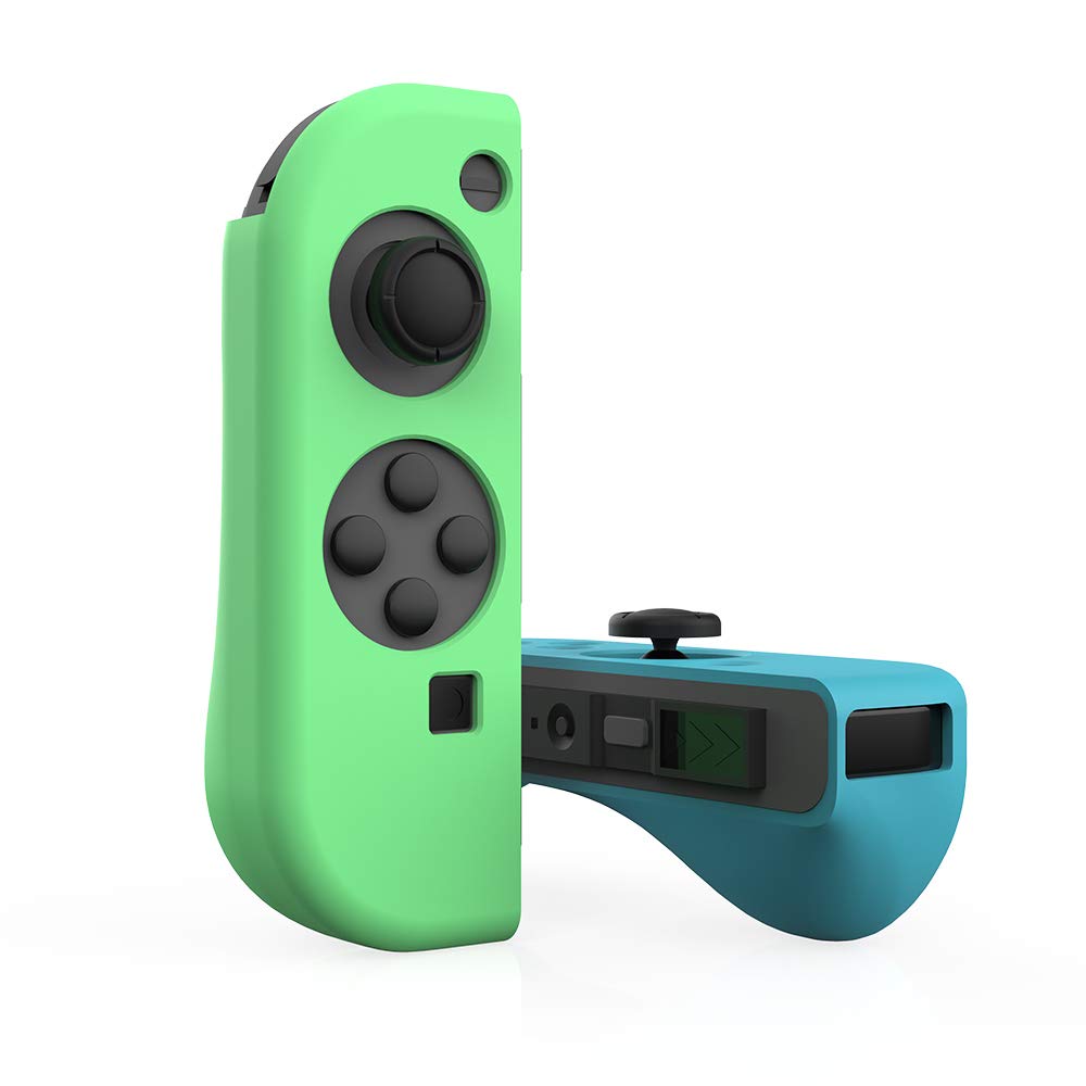 SMOS Switch OLED Joy-Con Gel Guards for Animal Forest Switch,Matching cat Claw Pair (Green + Blue)