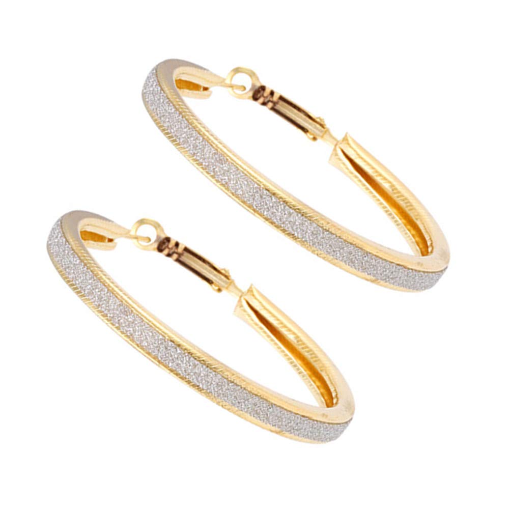 U-K Circle Earring,Women Alloy Grind Arenaceous Annulus Dangle Earings Eardrop Jewelry Exquisite Hanging Ear Stud 1pair Silver Practical and Attractive