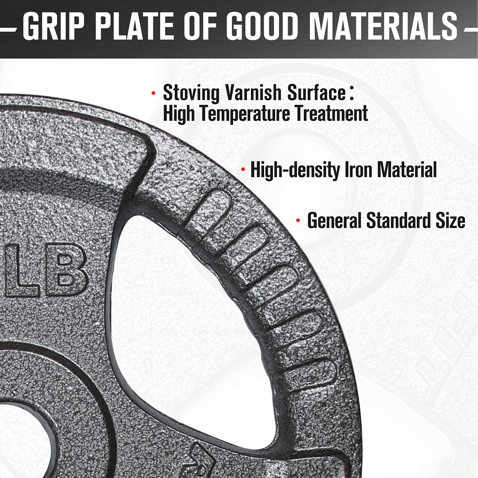 RitFit Grip Plate for Barbell, 2-inch Iron Olympic Weight Plate for Weightlifting and Strength Training in Home & Gym(45LB, Single)