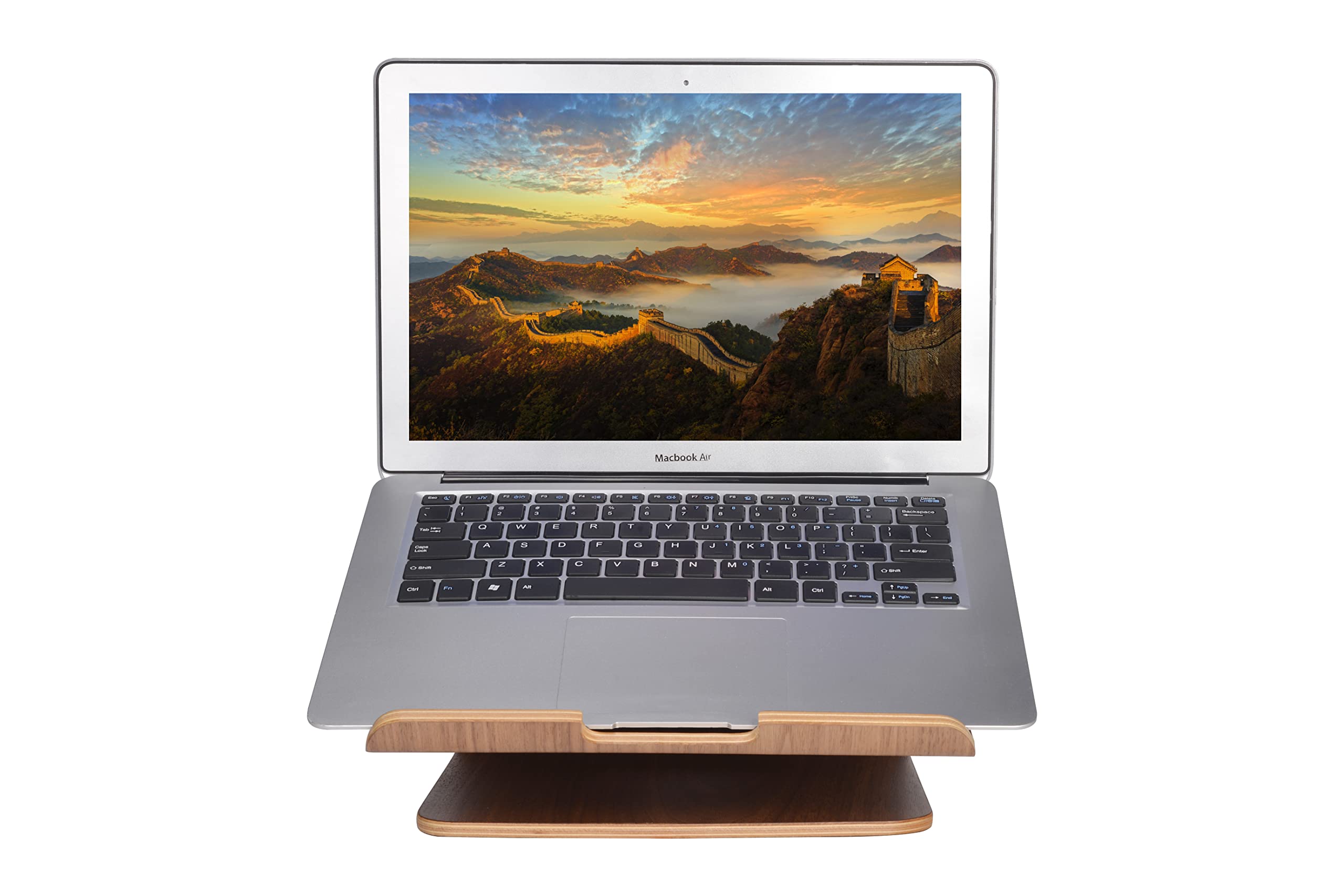 SAMDI Wood Laptop Stand for Desk,Laptop Holder Stand,Wooden Cooling Computer Holder,Suitable for Most laptops Heat Dissipation Shelf (Walnut)