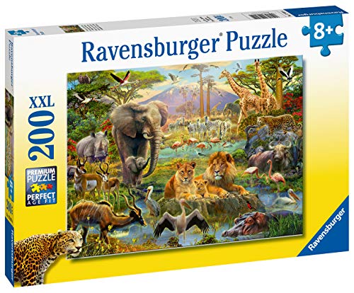 Ravensburger Animals of The Savannah Puzzle - 200 Unique Pieces | Kids' Educational Fun Puzzle Pieces | Sustainable FSC Certified Material | Ideal Family Activity