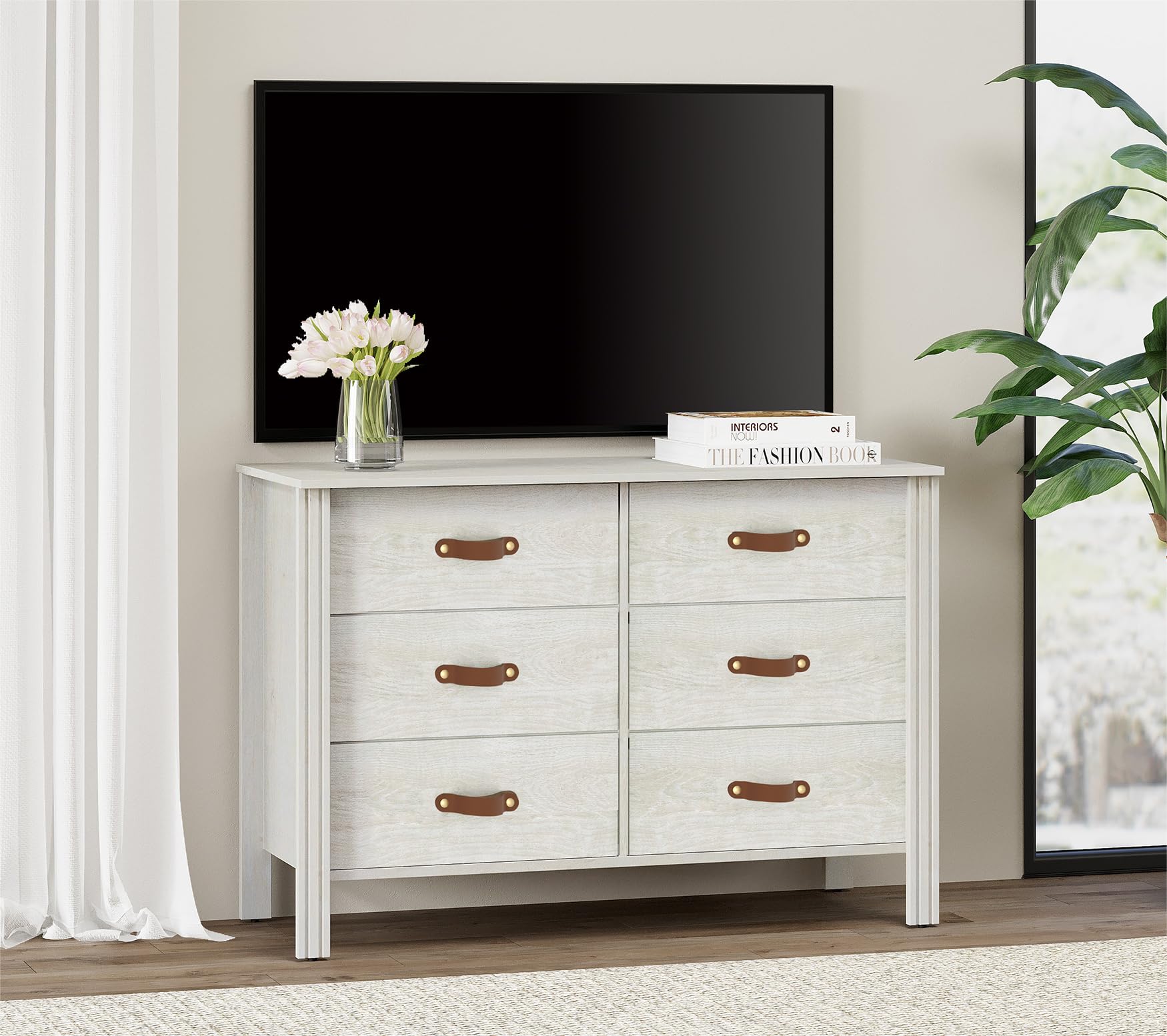 WAMPAT Kids Dresser for Bedroom, White Dresser with 6 Drawers, Baby Closet Storage Organizer Dressers & Chest of Drawers for Nursery, Living Room, Hallway