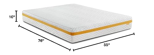 Simmons - Gel Memory Foam Mattress - 10 Inch, Full Size, Medium Feel, Motion Isolating, Moisture Wicking Cover, CertiPur-US Certified, 100-Night Trial