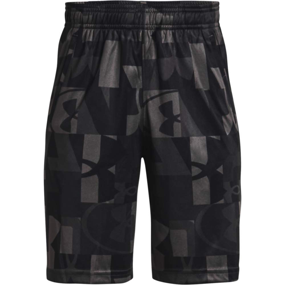 Under Armour Kids Boys' Renegade 3.0 Printed Shorts, Black/White, XL (18-20 Big Kids)