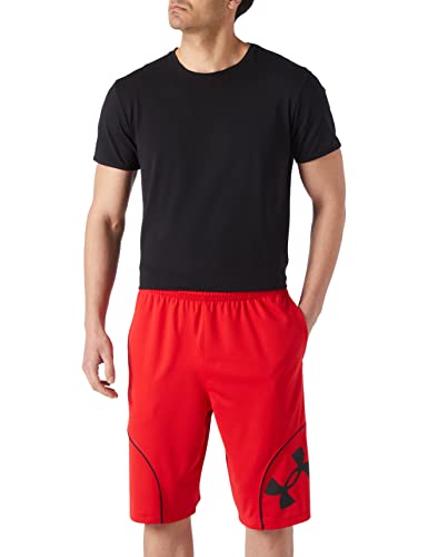Under Armour Mens Perimeter Basketball 11-inch Shorts, Red (600)/White, Medium