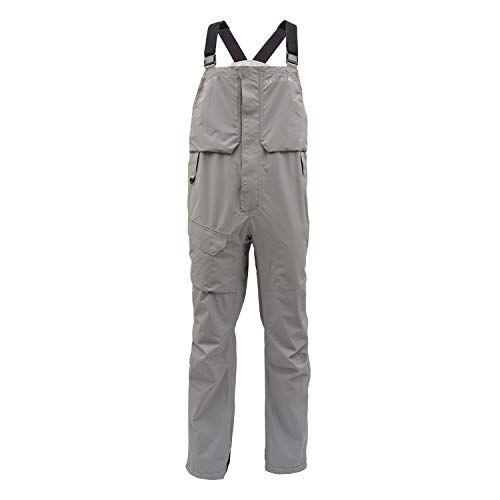 Simms Challenger Waterproof Bibs for Men - Durable Rain Gear and Work Bib for Fishing, Hunting, Snowmobiling, and More - (Gray, Medium)