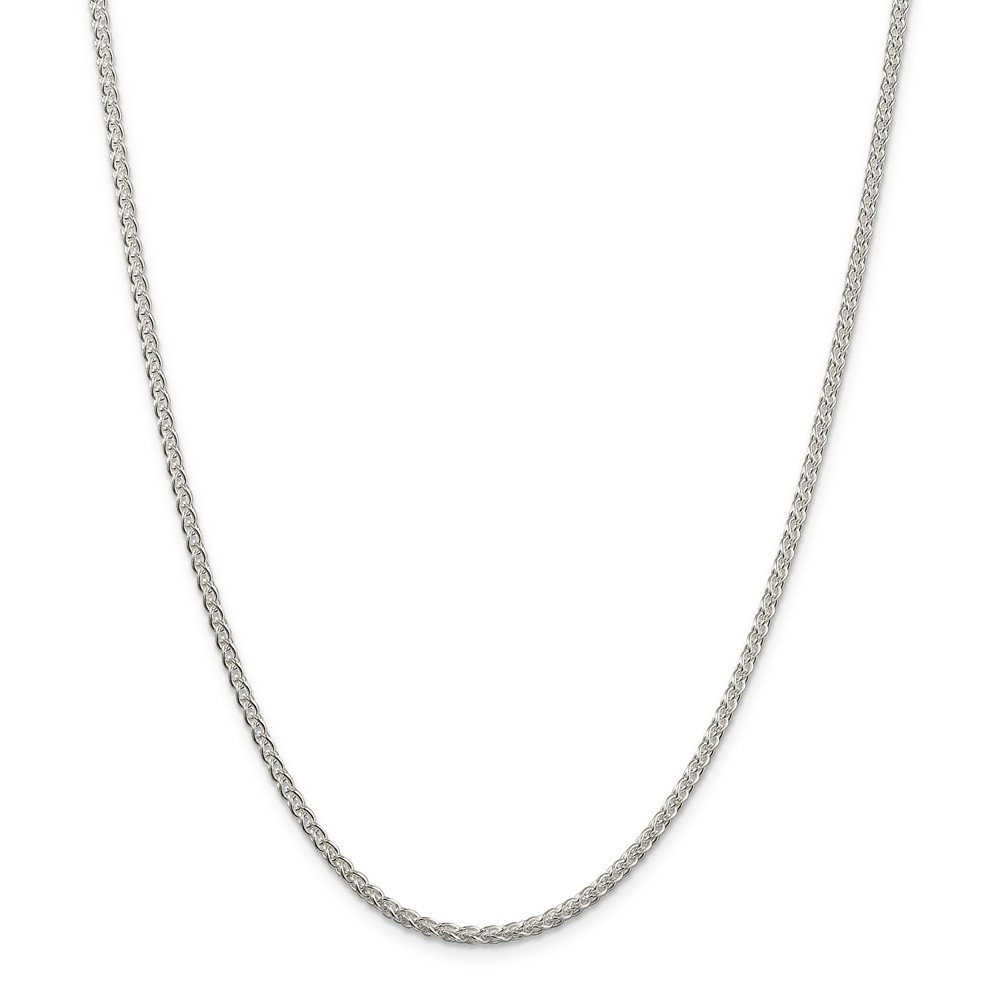 Solid 925 Sterling Silver 2.5mm Round Spiga Chain Necklace - with Secure Lobster Lock Clasp 36"