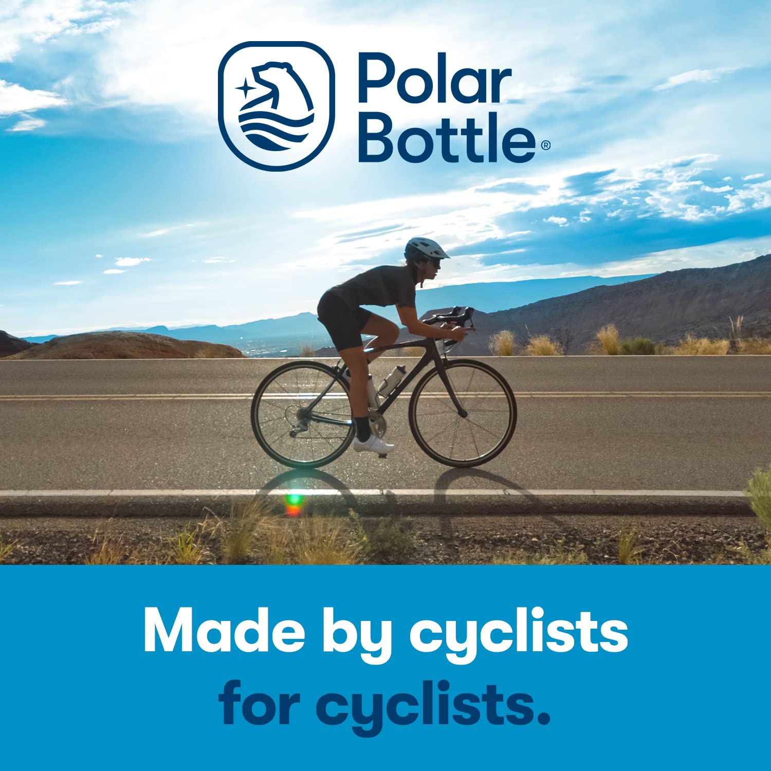 Polar Bottle - Breakaway - 20oz Wave, Ivory & Silver- Insulated Water Bottle for Cycling & Sports, Keeps Water Cooler Longer, Fits Most Bike Bottle Cages