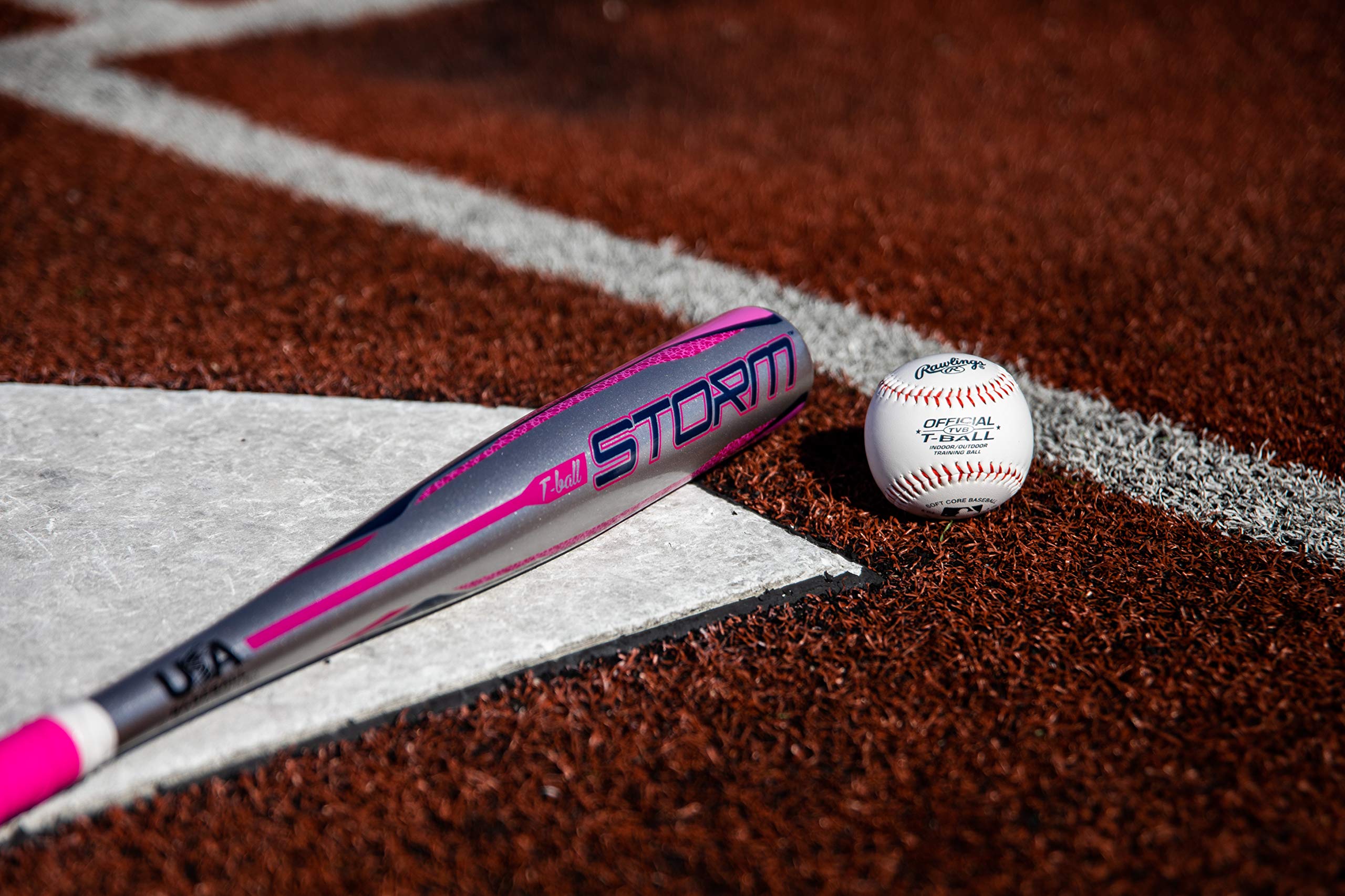 Rawlings | STORM T-Ball Bat | USA Softball & Baseball | -12 Drop | 24" | Silver/Pink