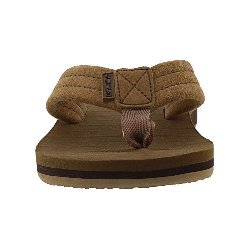 Quiksilver boys Carver Suede Youth Kids Flip Flip Sandal, Tan - Solid, 3 Little Kid US