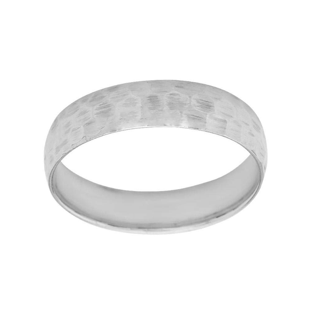 Takar Hammered Sterling Silver Rings For Men And Women, 4mm Wide Silver Hammered Band Ring In Small To Large Sizes, Solid Silver Sterling Ring Band, Wedding/Engagement Comfortable Bands, Silver Jewelry MADE IN USA.
