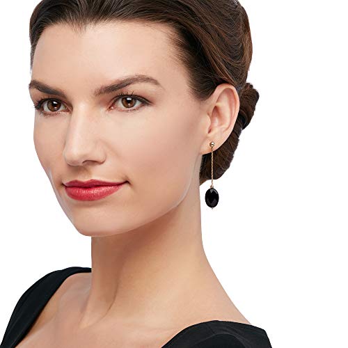 Ross-Simons Black Onyx Bead and 14kt Yellow Gold Chain Drop Earrings