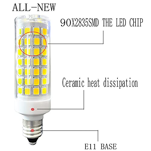 VUITUY 75W 100W E11 led Bulbs, JD T3/T4 e11 Mini Candelabra Base 110V 120V 130 Voltage,Multi Scene use Pack of 2 (Daylight White)