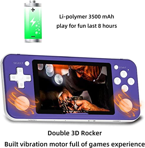 WSXKA Game Console, Retro Game Console Support PSP / PS1 / N64 / NDS Open RK3326 Chip 64G TF Card 2500 Classic Games 3.5 Inch IPS Screen 3500mAh Battery