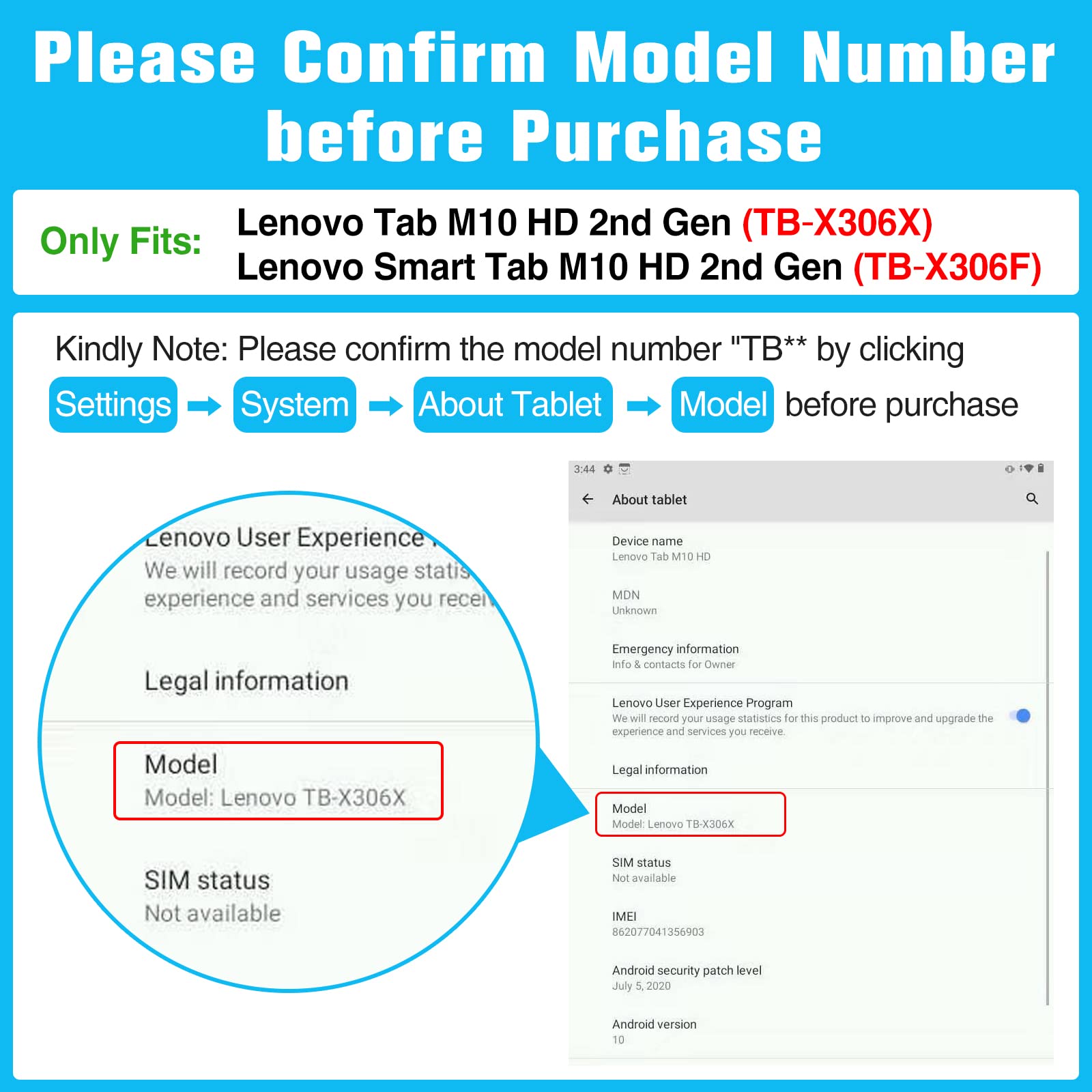 ProCase [2 Pack] Screen Protector for Lenovo Tab M10 HD 2nd Gen (TB-X306X) / Smart Tab M10 HD 2nd Gen (TB-X306F) 10.1 Inch 2020 Release, Tempered Glass Screen Film Guard Screen Protector –Clear