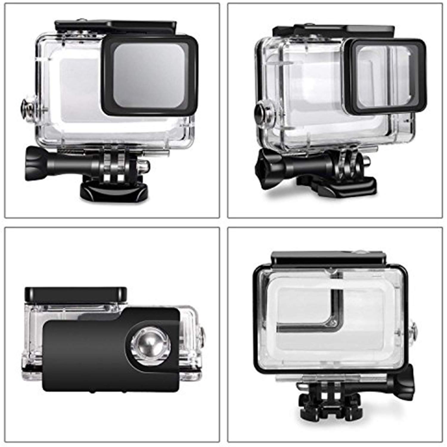 RAXPY Protective Housing Border Protective Shell Case Accessory Frame for Gopro Hero 5 Hero 6 and Hero 7 Black with Quick Pull Movable Socket (Gopro Housing)
