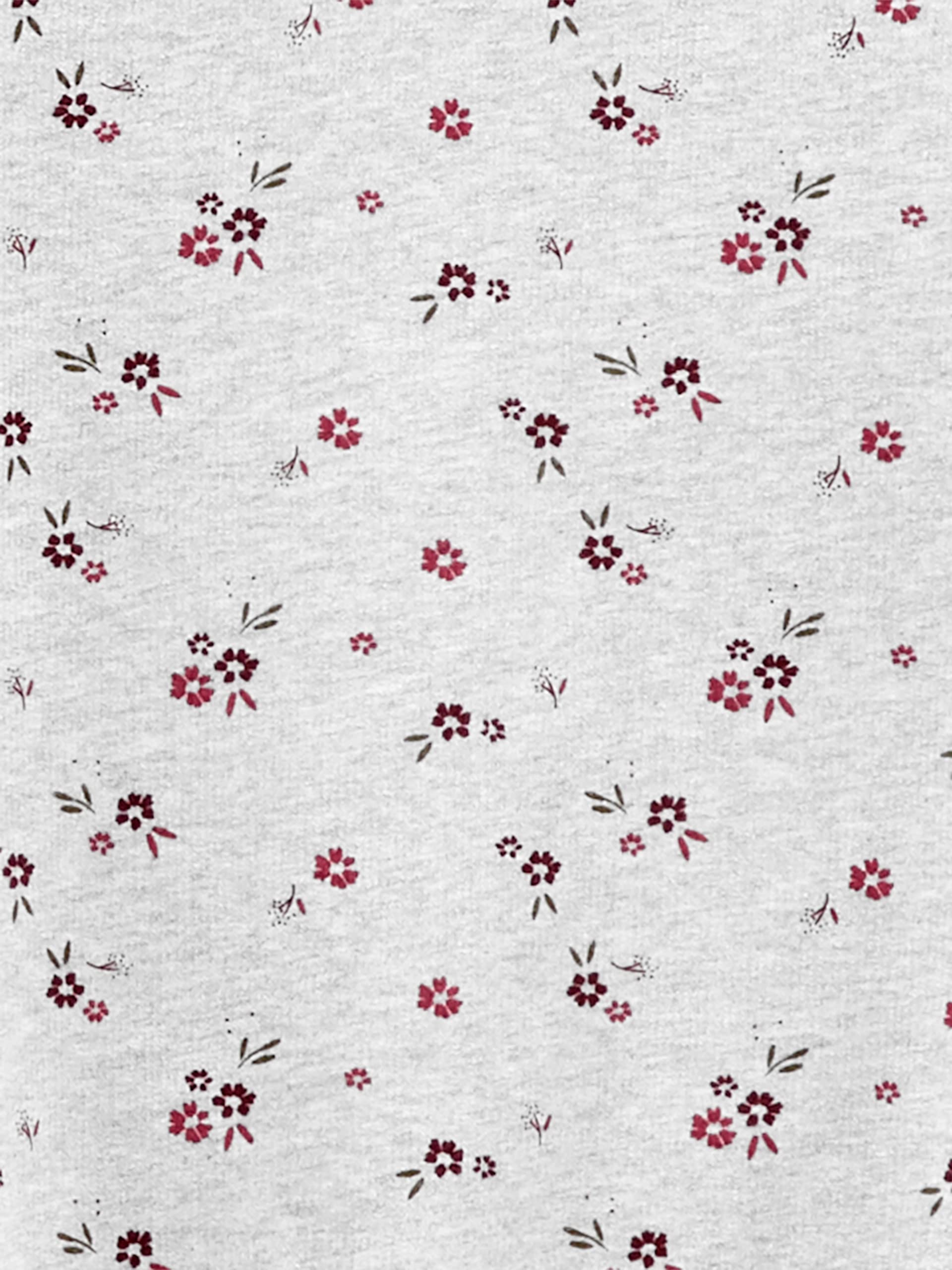 Simple Joys by Carter's Little Girls' 4-Piece Sweatshirt Set, Plum/Floral, 7