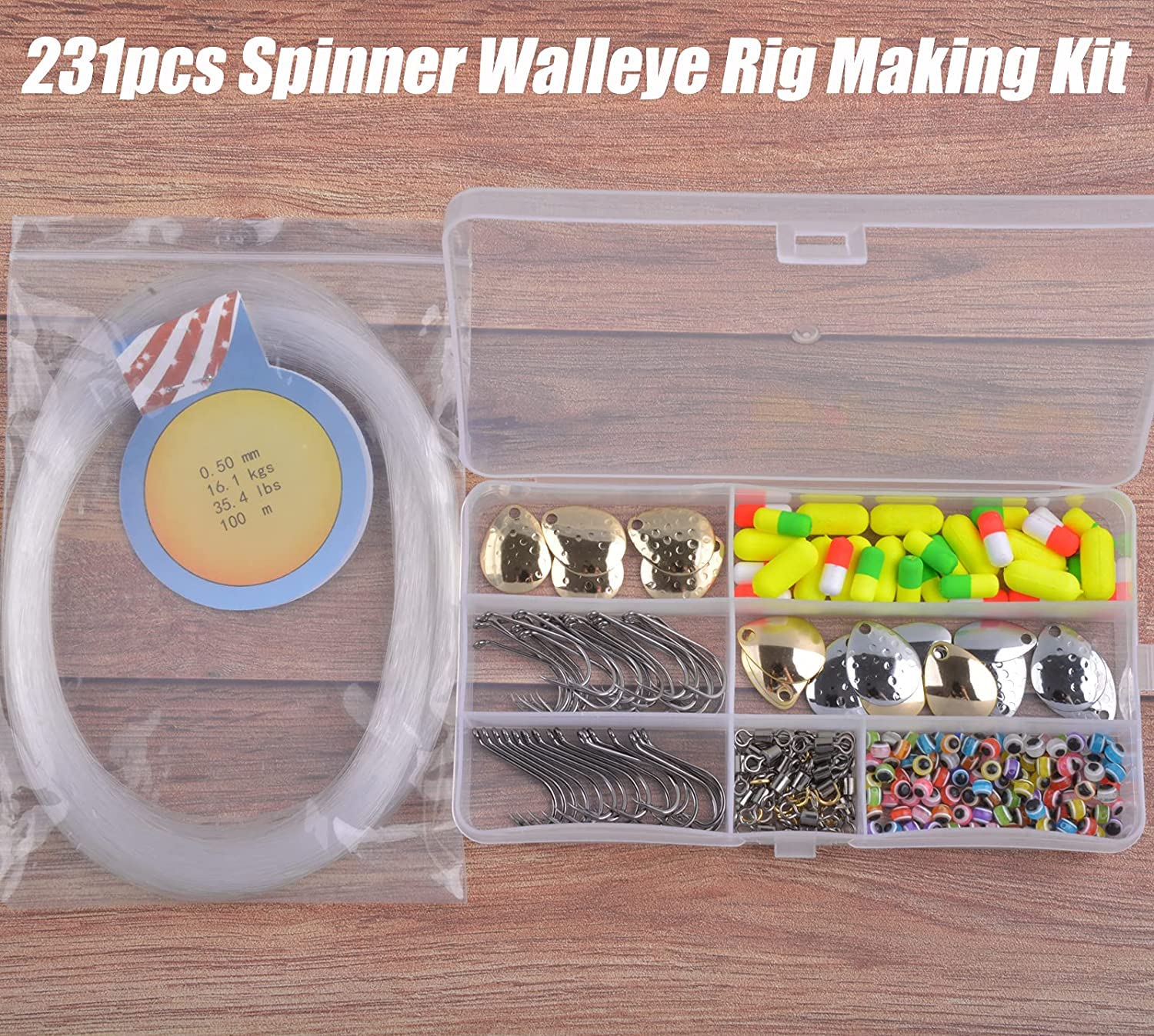 Walleye Rigs Fishing Lure Making Kit Walleye Spinner Rigs Kokanee Rigs Trolling Rigs, Lure Making Supplies Parts Crawler Harness Live Bait Rigs Colorado Blades Pompano Floats Clevis Beads