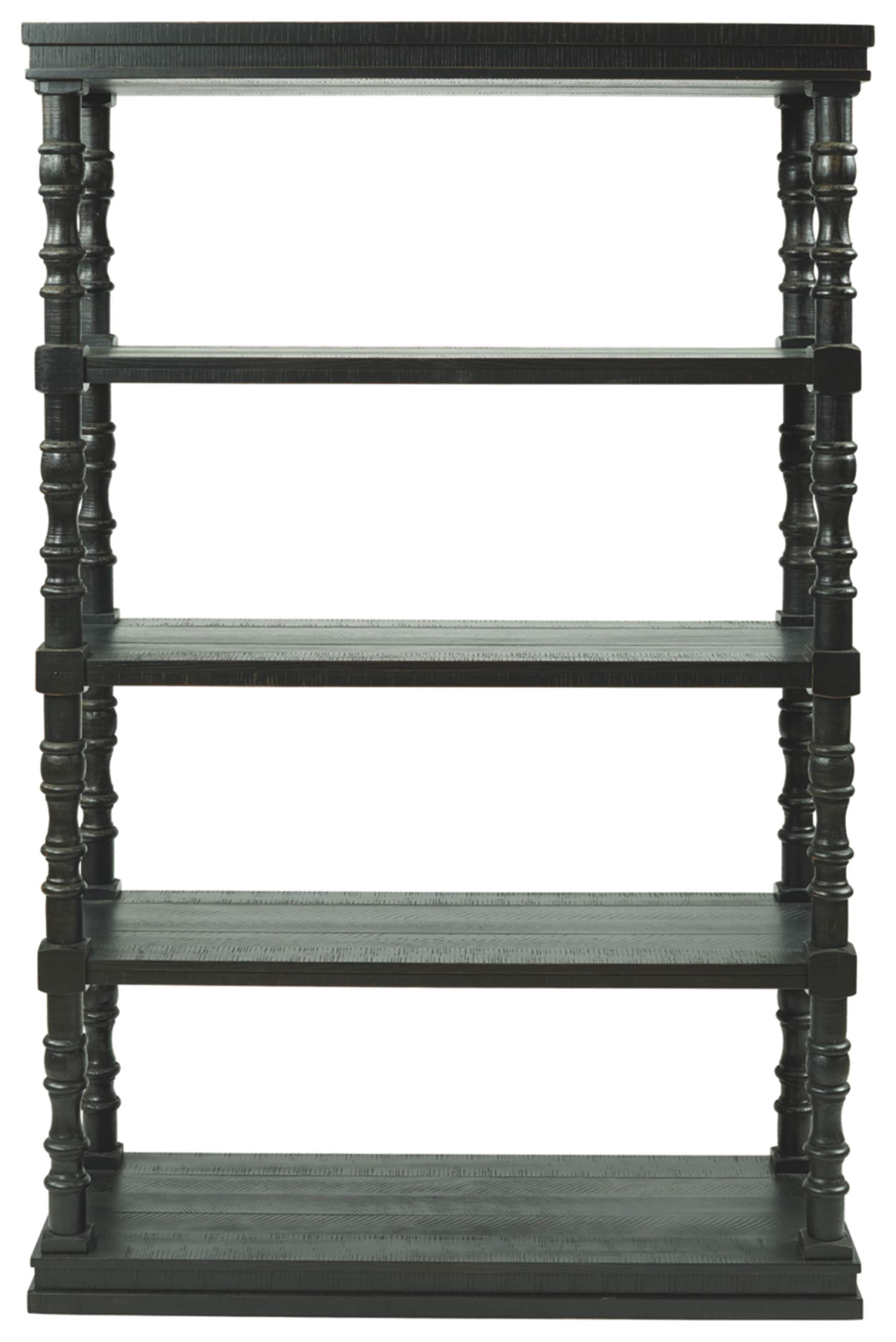 Signature Design by Ashley Dannerville Rustic Cottage 4-Tier Wood Bookcase, 74", Black