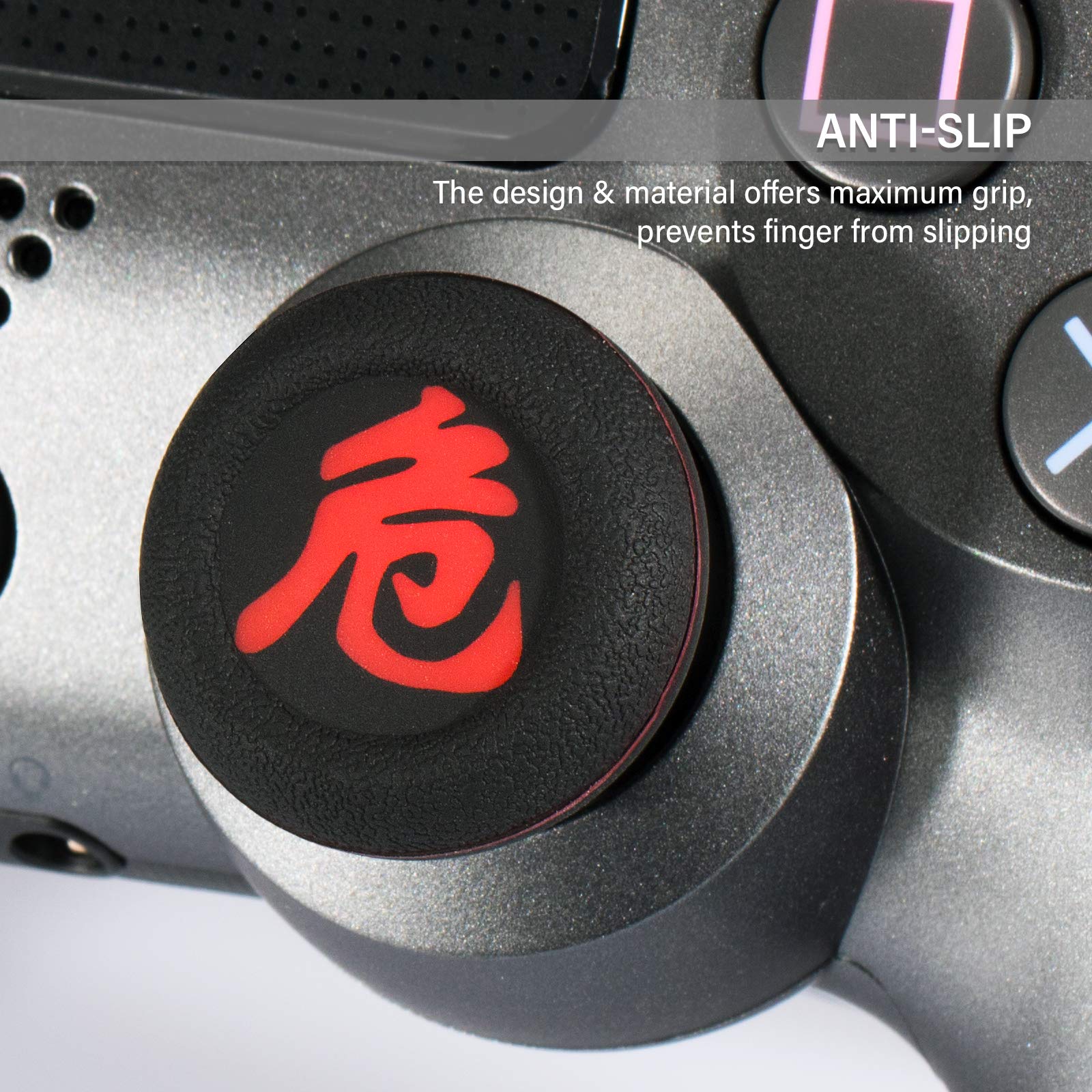 Playrealm Soft Rubber Silicone Printing Thumb Grip Cover x 4 for PS5, PS4,Xbox Series X/S, Xbox One, Switch PRO Controller(Ninja Life Pack)