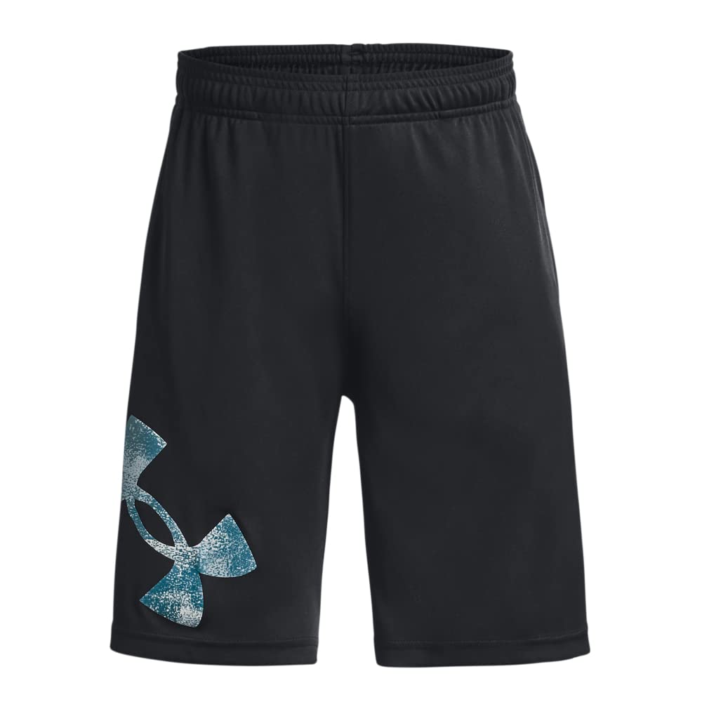 Under Armour Boys Prototype 2.0 Big Logo Shorts, (002) Black / / Harbor Blue, Youth Small