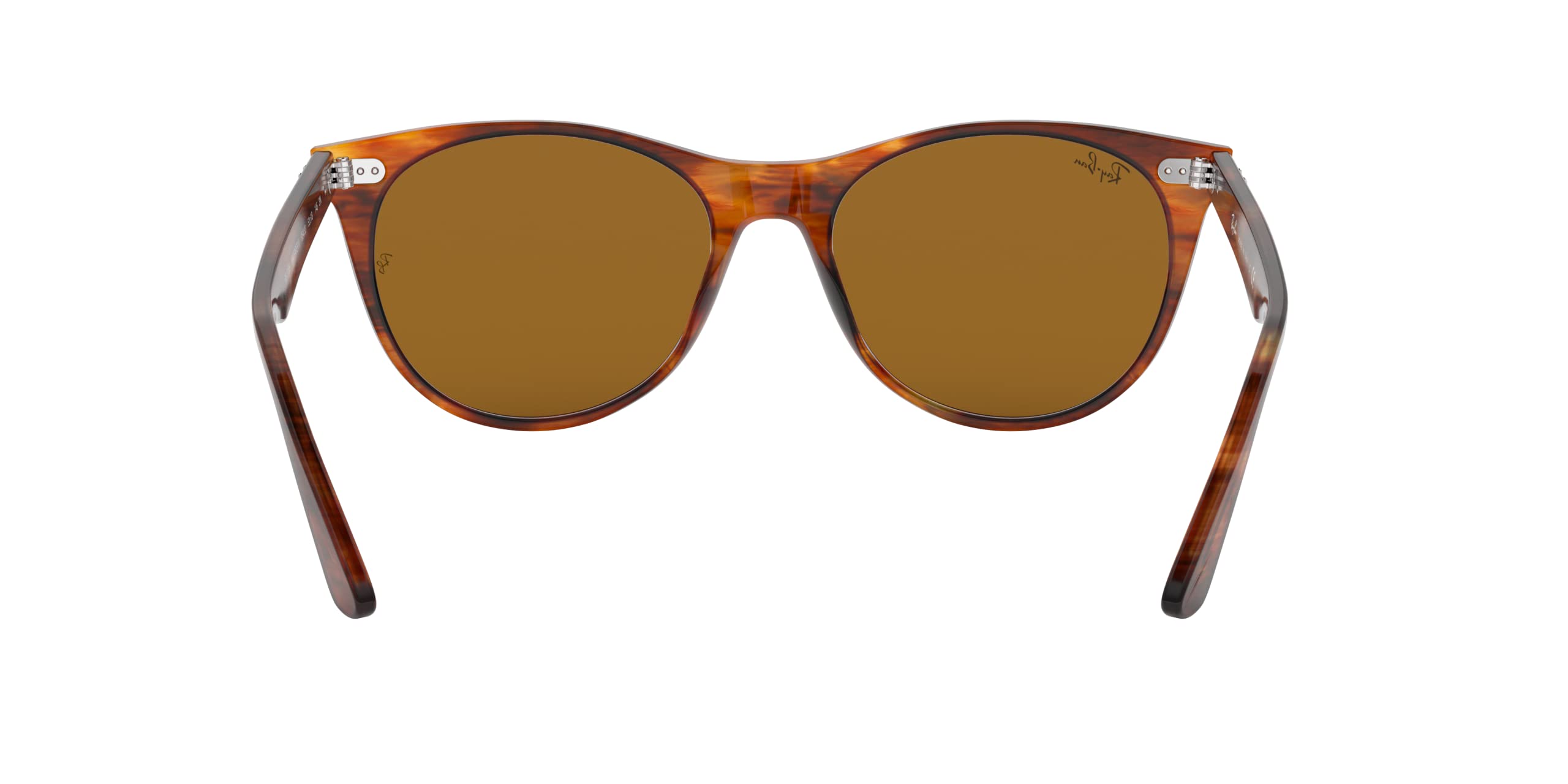 Ray-Ban RB2185 Wayfarer II Round Sunglasses, Striped Havana/B-15 Brown, 52 mm