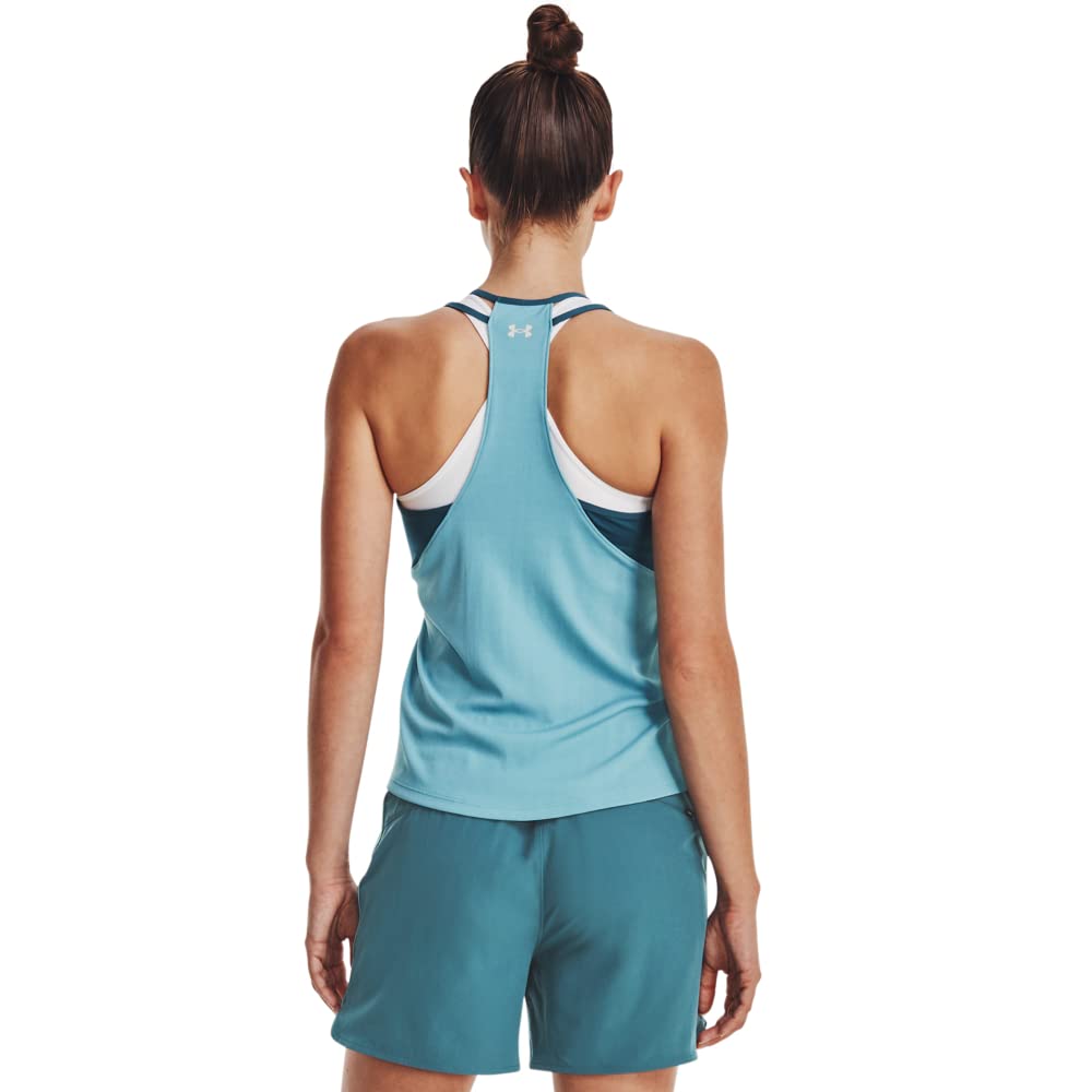 Under Armour Women's Iso-Chill Strappy Tank, (414) Static Blue / / Fog, Small
