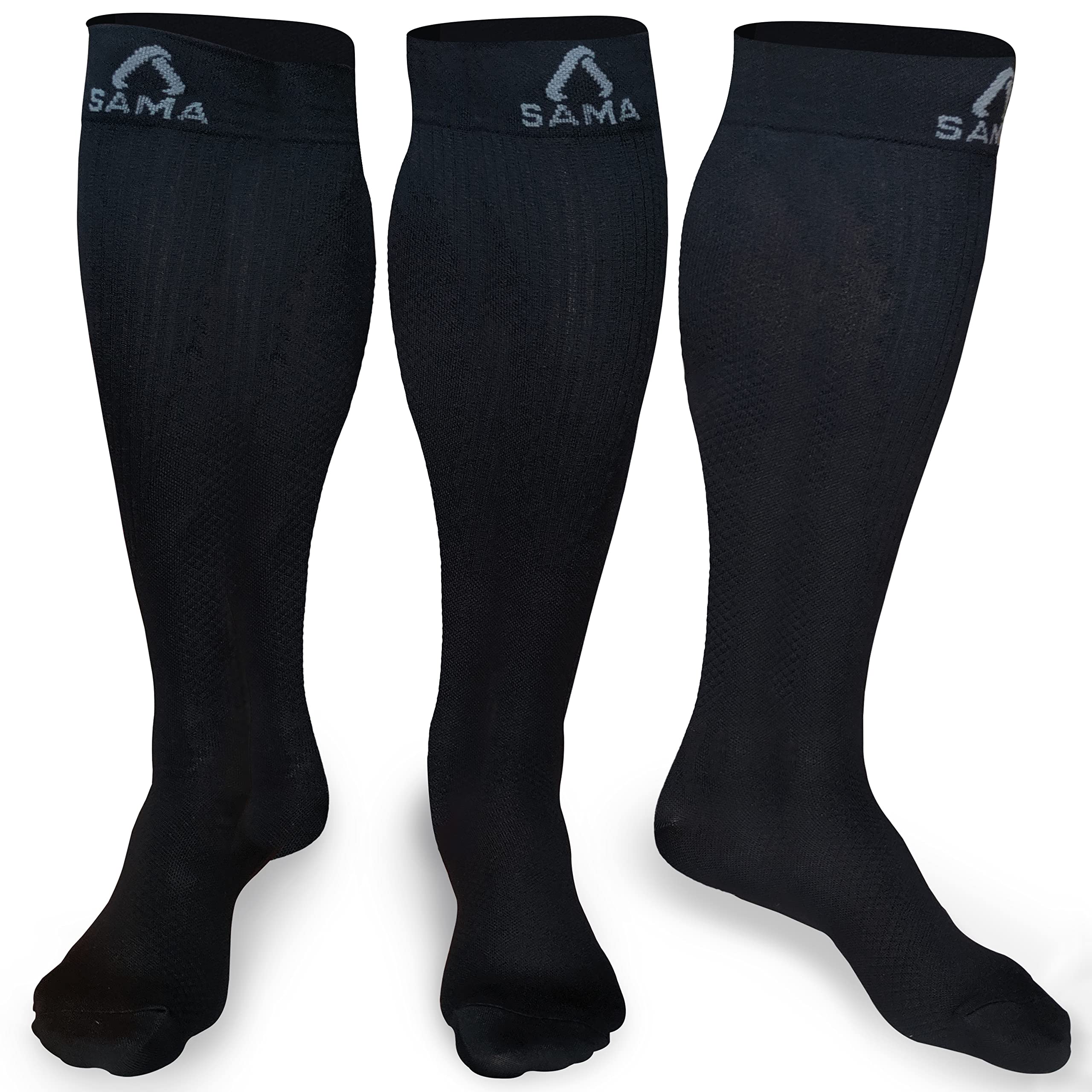 Womens & Mens Compression Socks Men 20-30 mmhg (4X-Large, Black (1 Pair))