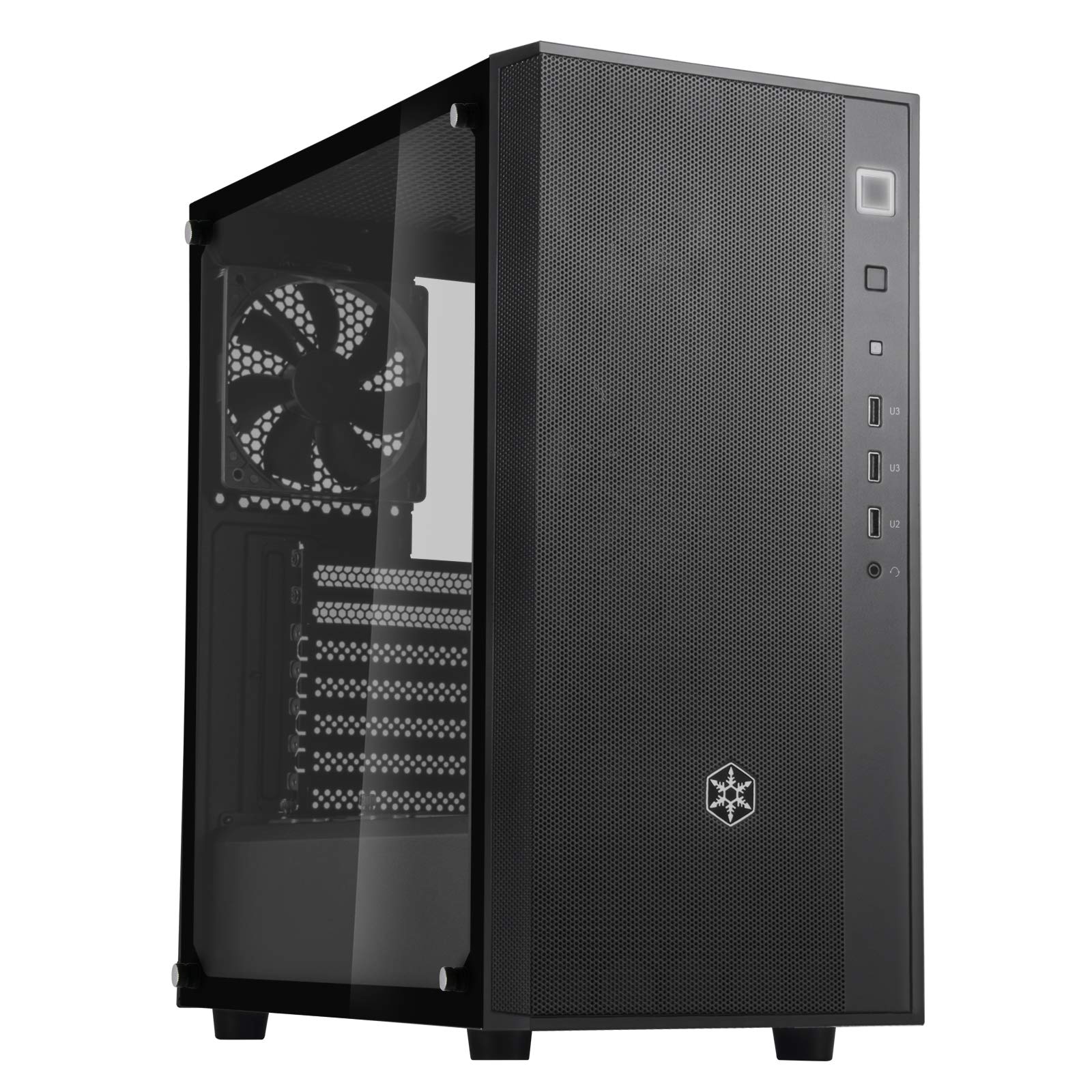 SilverStone Technology FARA R1, Tempered Glass, Black, Mid-Tower ATX Case with Micro-ATX and Mini-ITX Support, SST-FAR1B-G