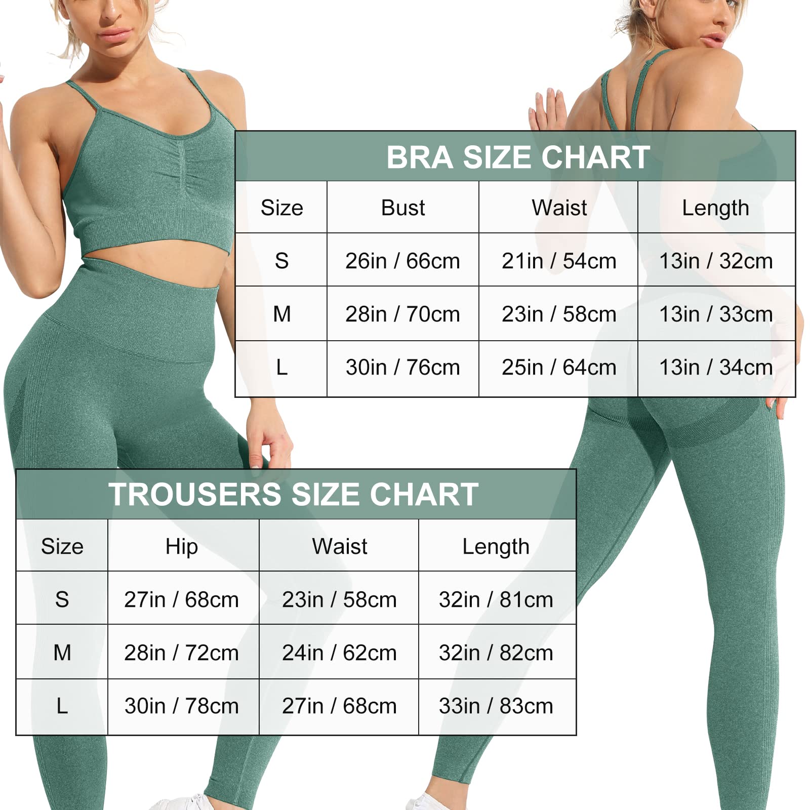Womens 2 Piece Seamless Workout Sets Butt Lifting Legging with Padded Stretchy Sports Bra Jogging Yoga Outfits