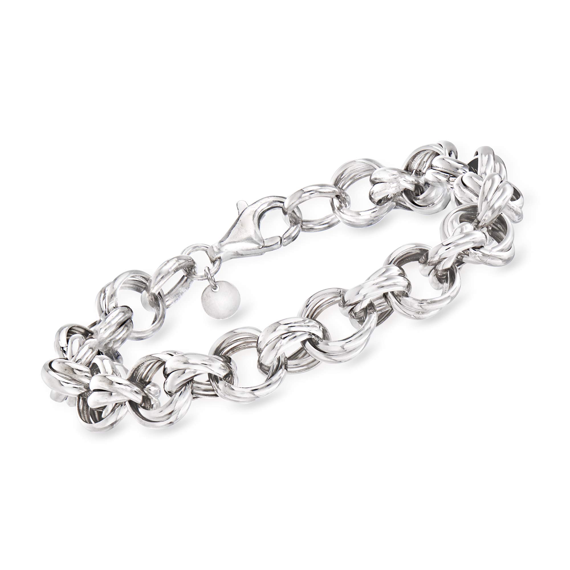 Ross-Simons Italian Sterling Silver Double Rolo-Link Bracelet. 8.5 inches