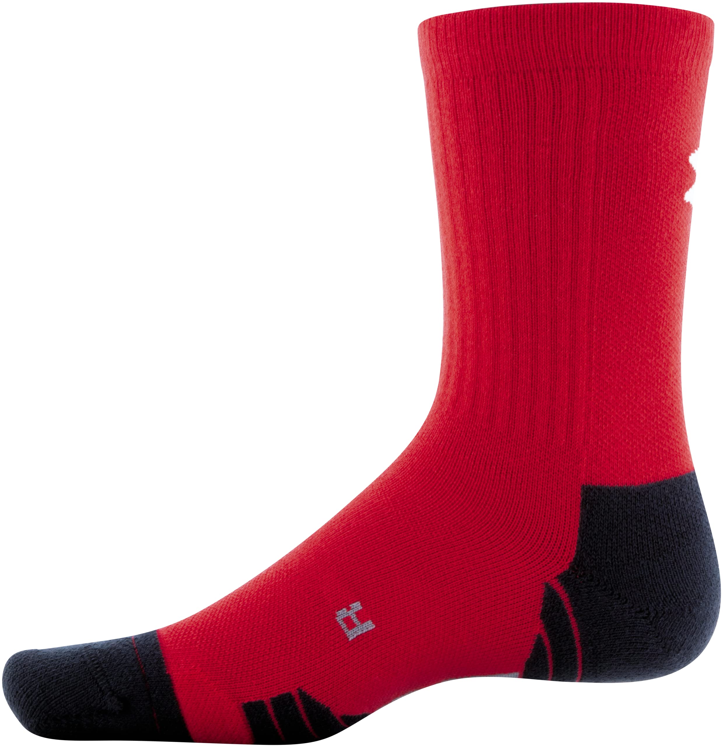 Under Armour Youth Team Crew Socks, 1-Pair, Red/Black/White, Small