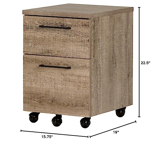 South Shore Interface 2-Drawer Mobile File Cabinet, Vertical, Weathered Oak
