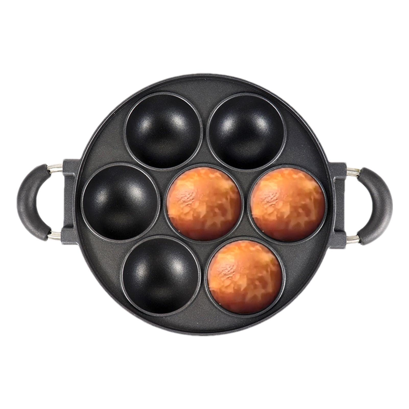 Shakven Cast Iron Biscuit Pan - Cake Pan with Handles, Pre-Seasoned Baking Set 7 Cake Baking Tray - Cake Pan for Scones, Cornbread, Muffins, Cup Cakes and Brownies