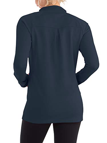 Seek No Further by Fruit of the Loom Women's Long Sleeve Full Zip Raglan Track Jacket, Navy Nights, X-Large