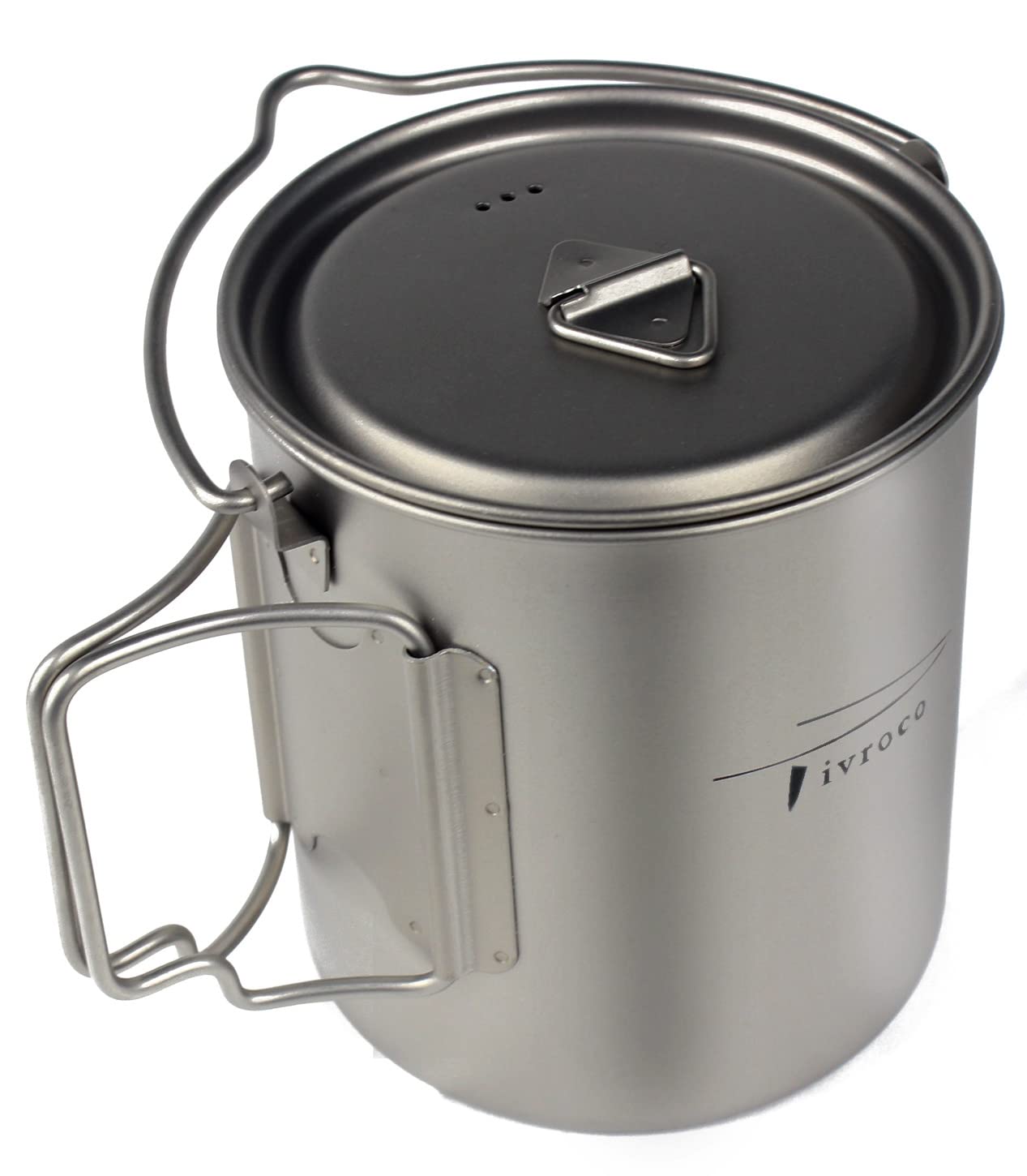 Tivroco Titanium Pot Camping Cup with Bail Handle 25 Ounce 750ml-Ultralight Pot with Bail Handle for Outdoor Backpacking Hiking Open Fire -Anti-Scald Rust Resistant
